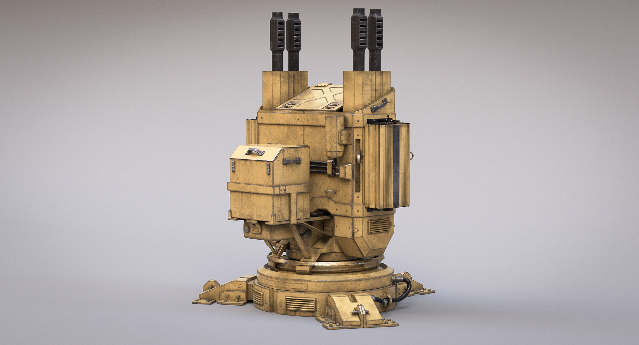 3D science fiction gun turret - TurboSquid 1162056