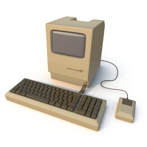 3d model stylized retro pc