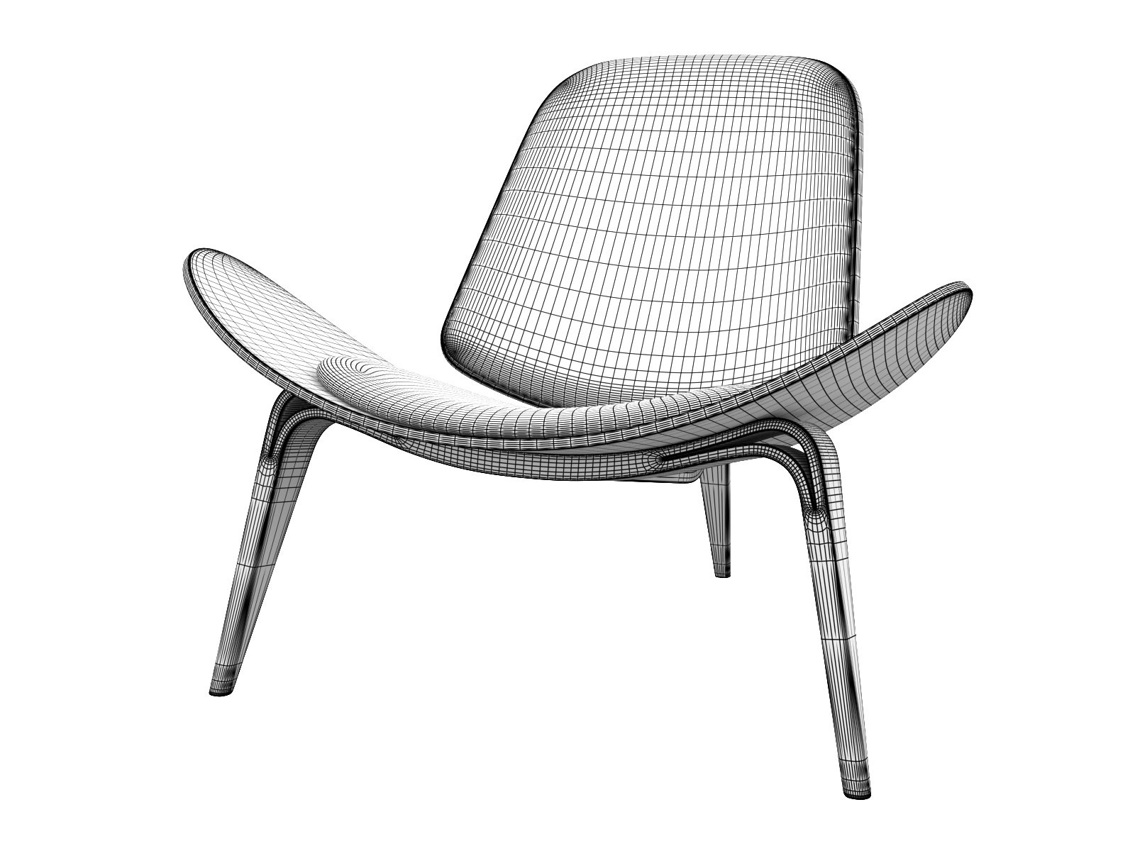 3D ch07 shell chair model - TurboSquid 1162885