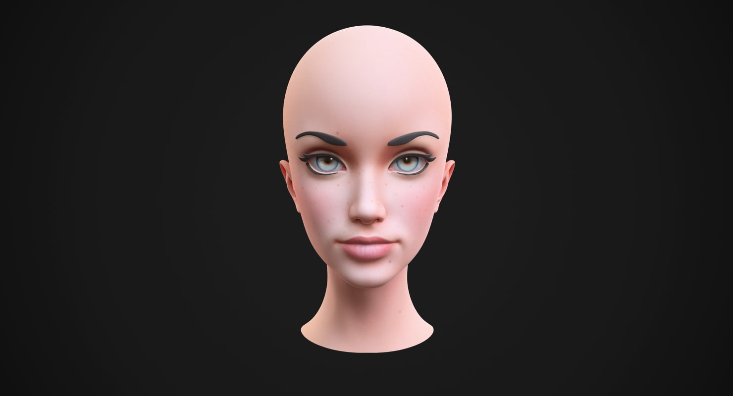 女头23D模型 - TurboSquid 1163145