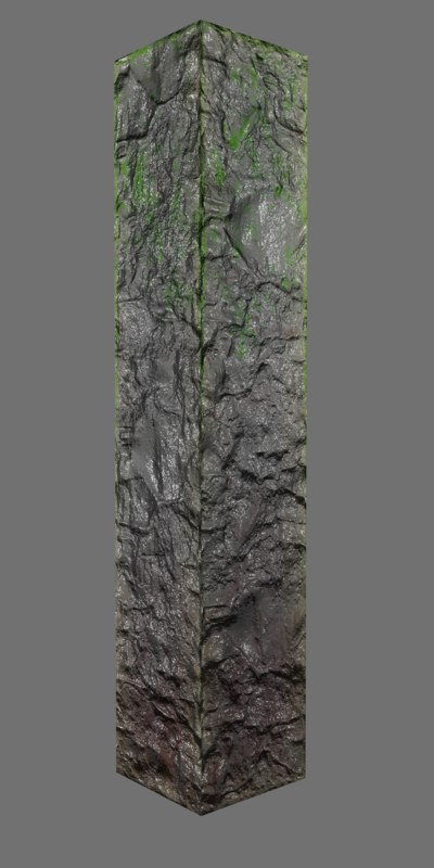 Mossy stone pillar model - TurboSquid 1163570