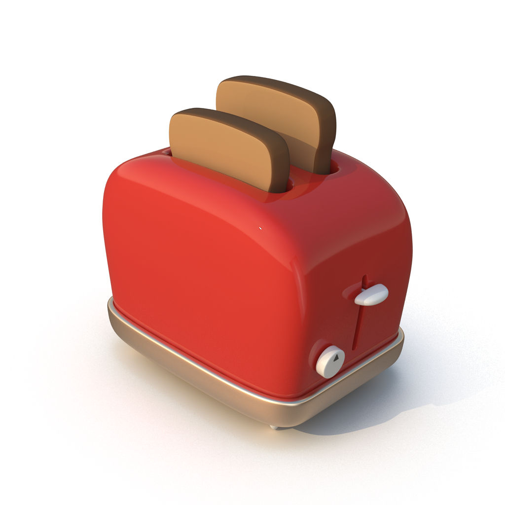 3D cartoon toaster toast model - TurboSquid 1163594