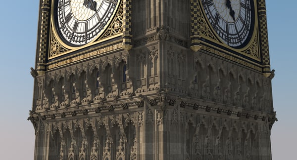 3D big ben tower elizabeth - TurboSquid 1163873