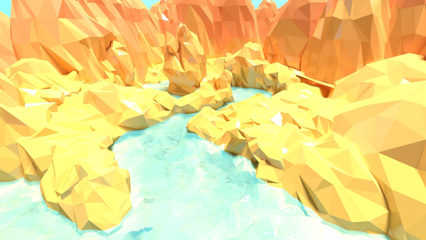 3D cartoon canyon landscape - TurboSquid 1164500