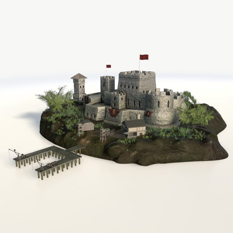 Island fortress 3D model - TurboSquid 1164551