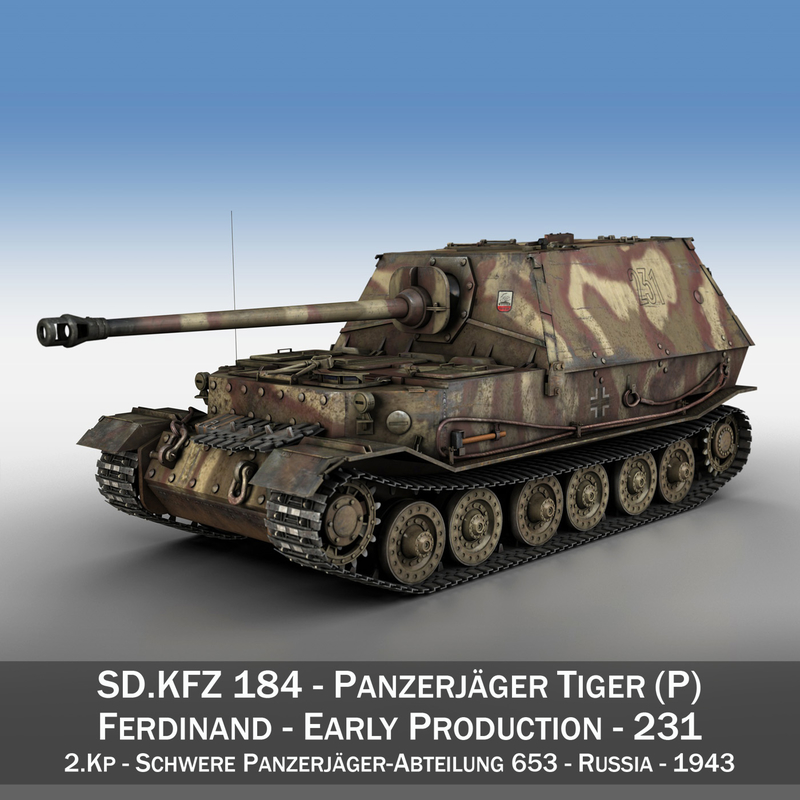 Ferdinand Panzer Zerstörer - Tiger (P) - 231 3D-Modell - TurboSquid 1164618