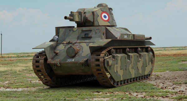프랑스 Char D2 탱크 3D 모델 - TurboSquid 1164699