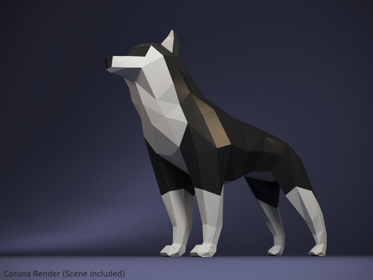 Polygonal husky dog 3D model - TurboSquid 1164721