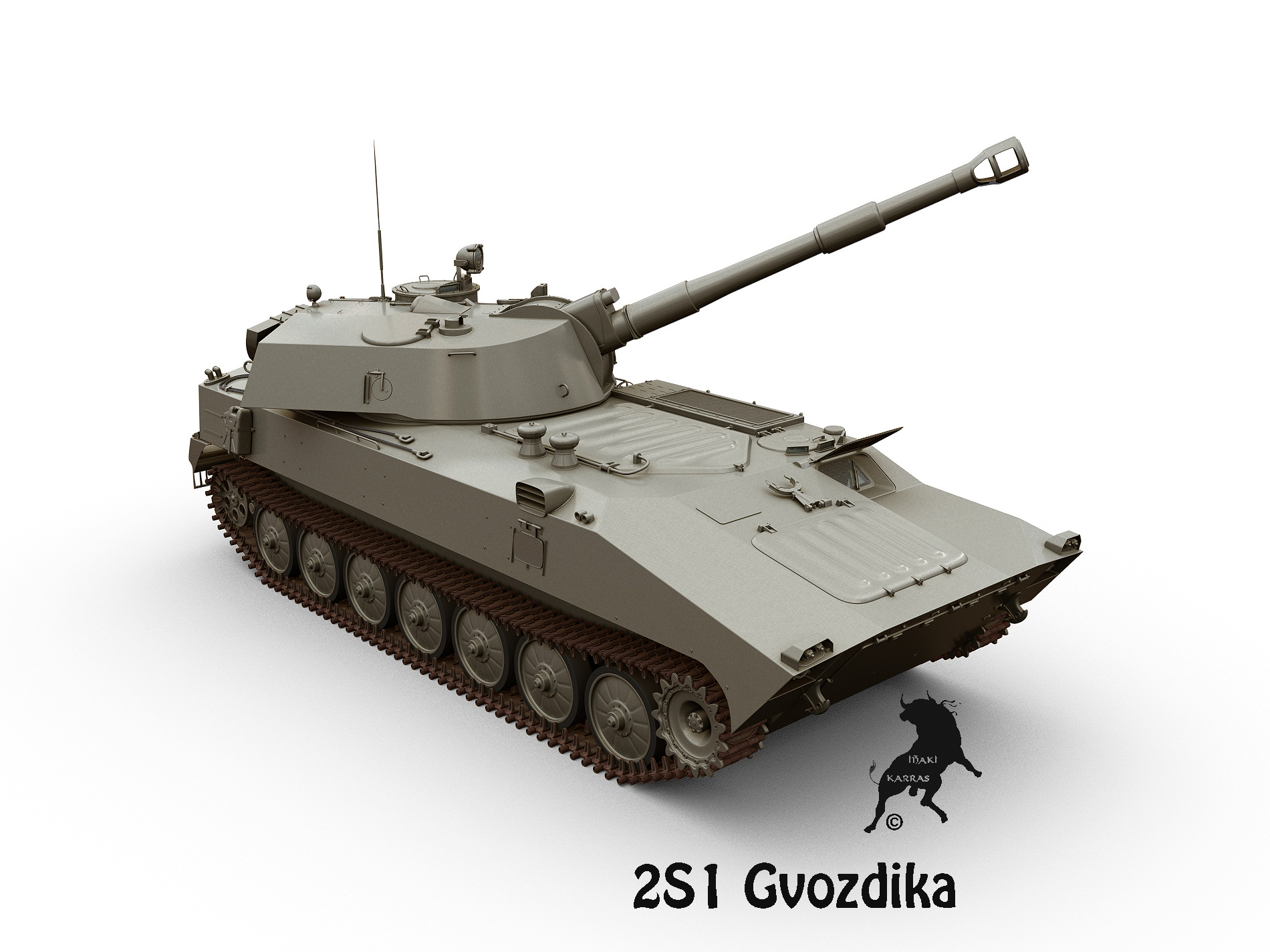 3D model 2s1 gvozdika - TurboSquid 1164981
