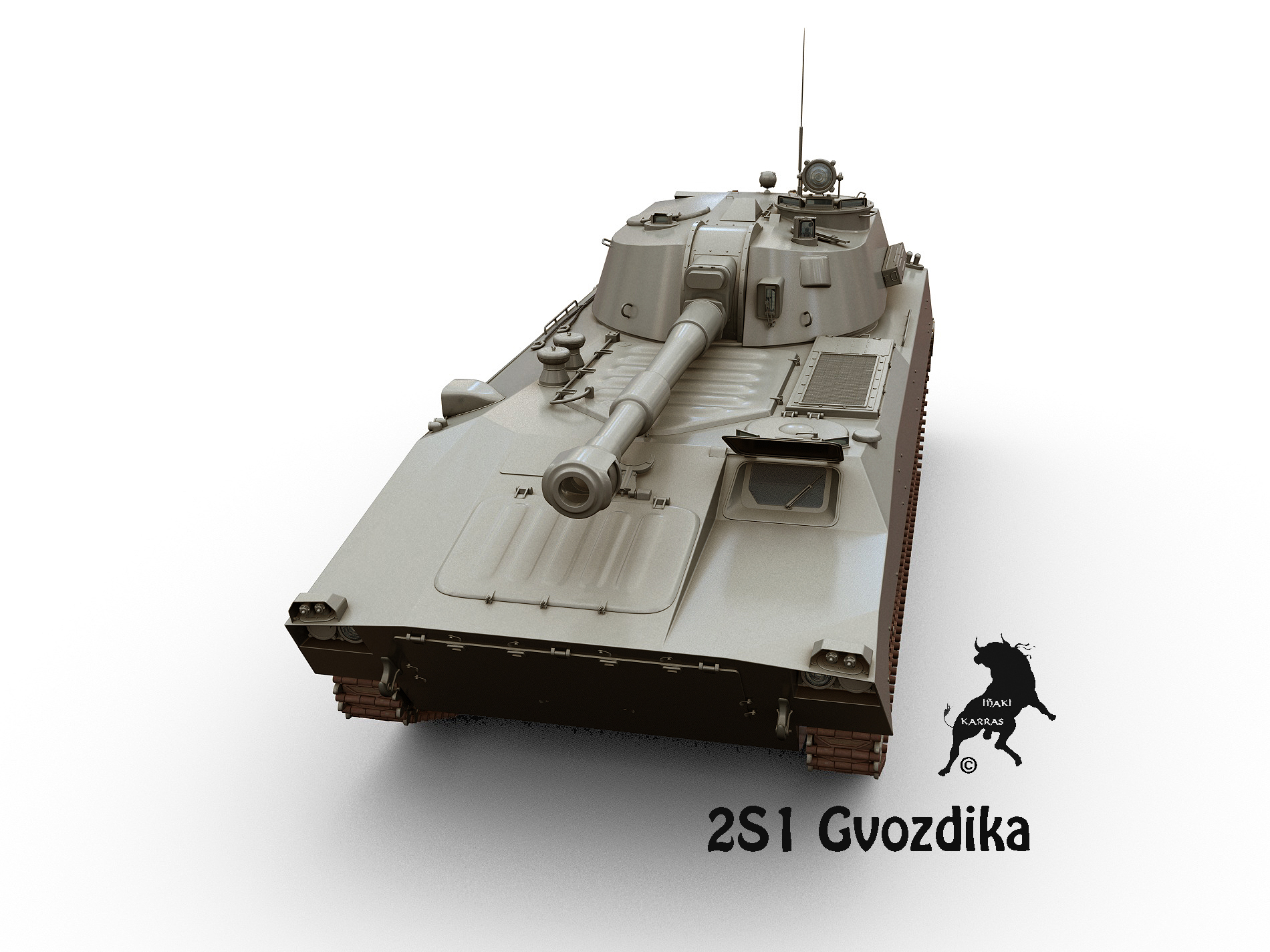 3D model 2s1 gvozdika - TurboSquid 1164981