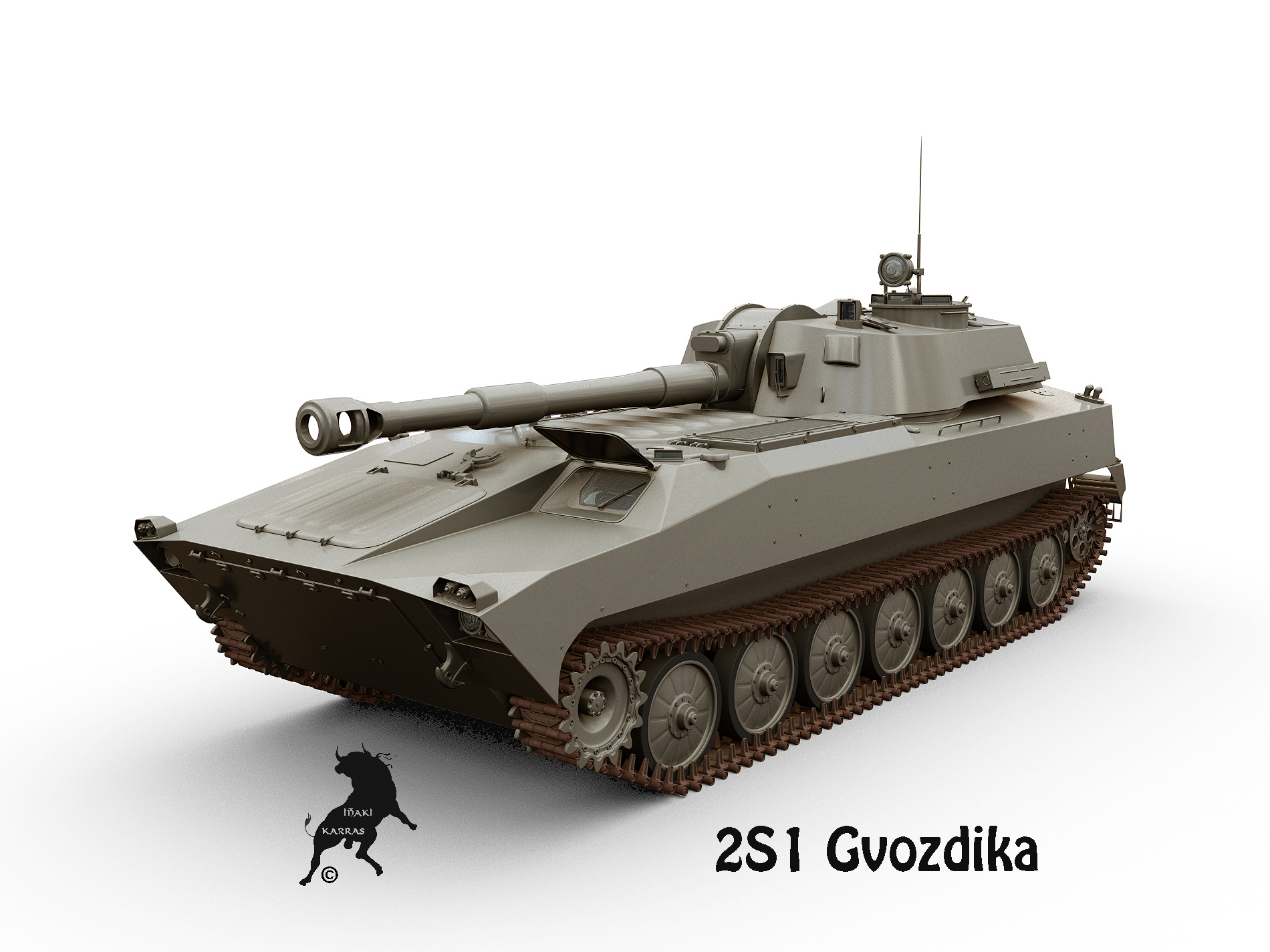 3D model 2s1 gvozdika - TurboSquid 1164981
