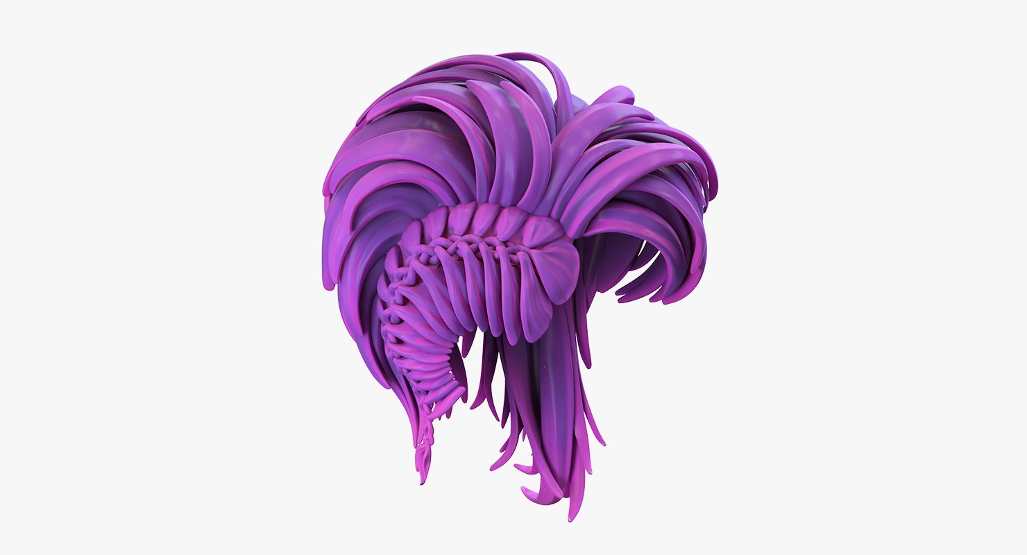 3D stylized hairstyle hair model - TurboSquid 1165127