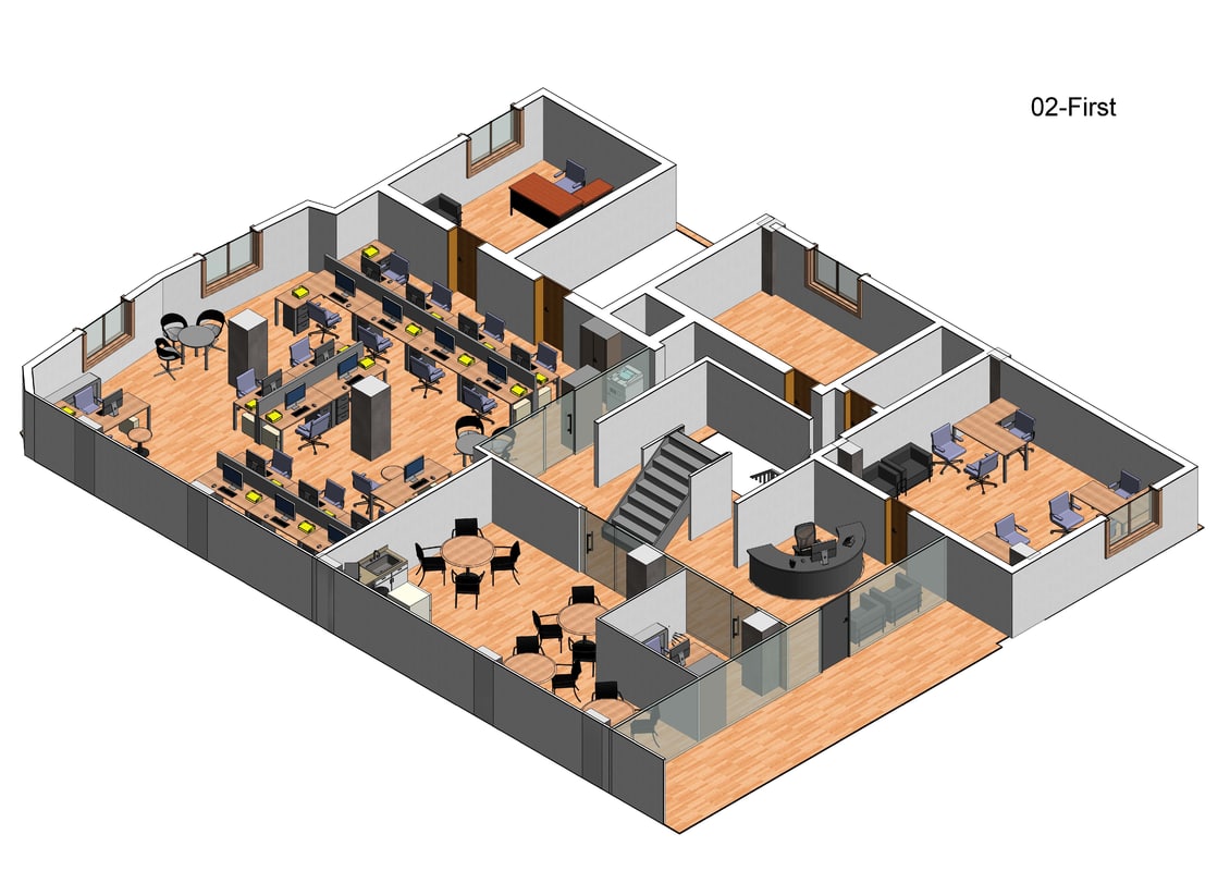 3D revit office model - TurboSquid 1165462