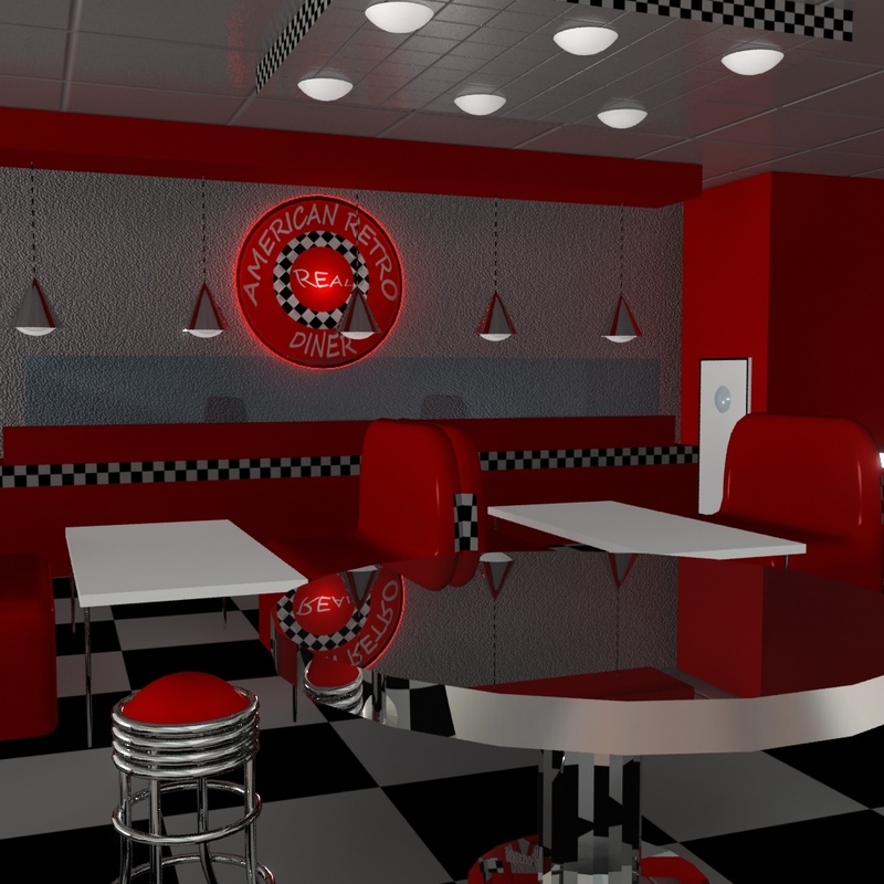 American retro diner model - TurboSquid 1165537
