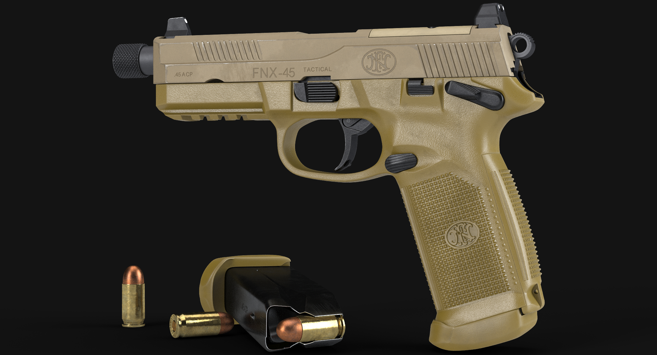 3D fn fnx-45 tactical pistol model - TurboSquid 1165688
