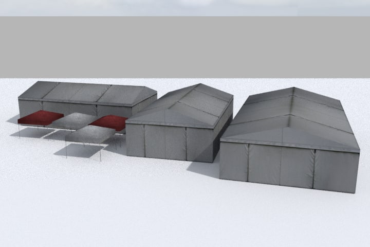 Racing track tent paddock 3D model - TurboSquid 1165813