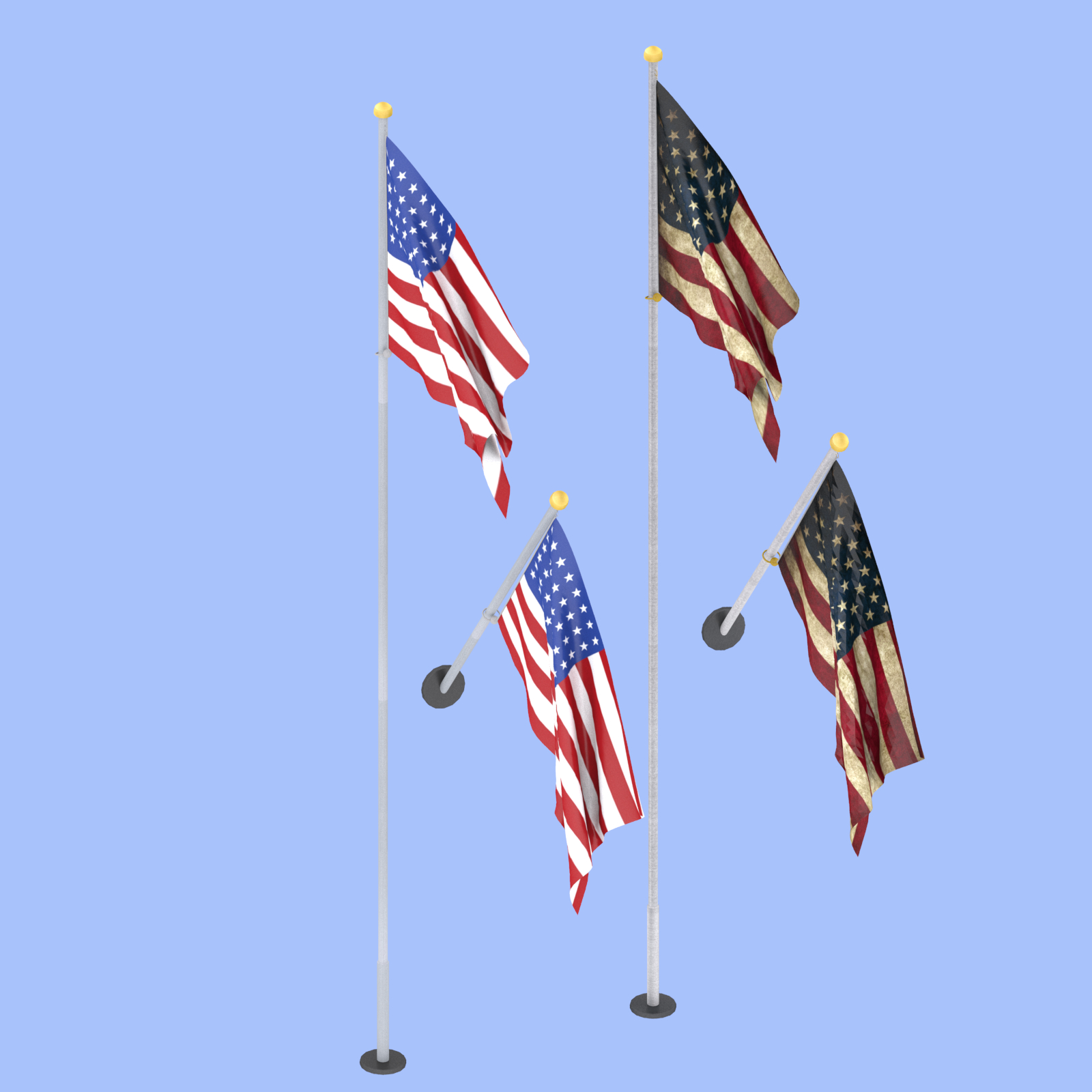 3D usa flag model - TurboSquid 1166230