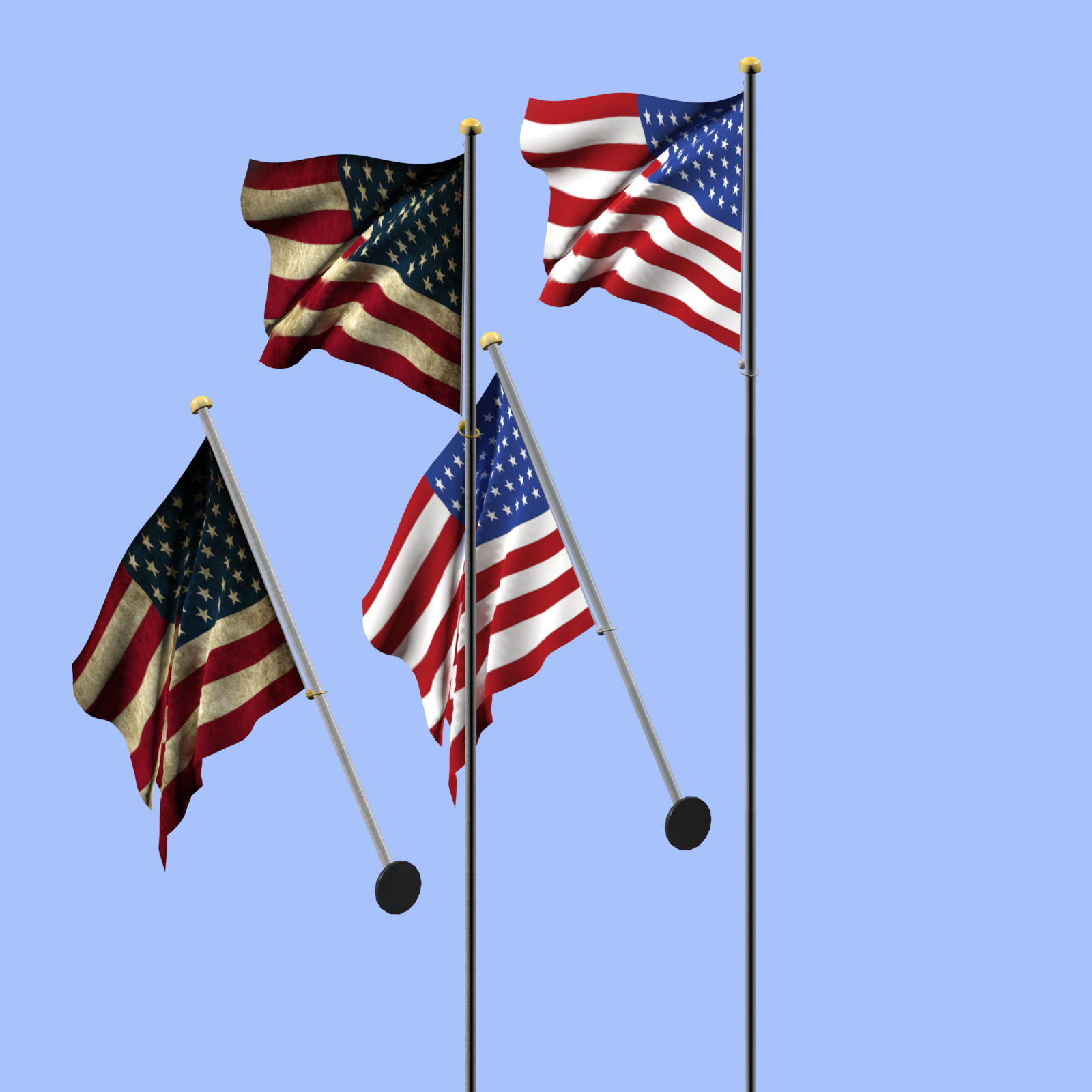 3D usa flag model - TurboSquid 1166230