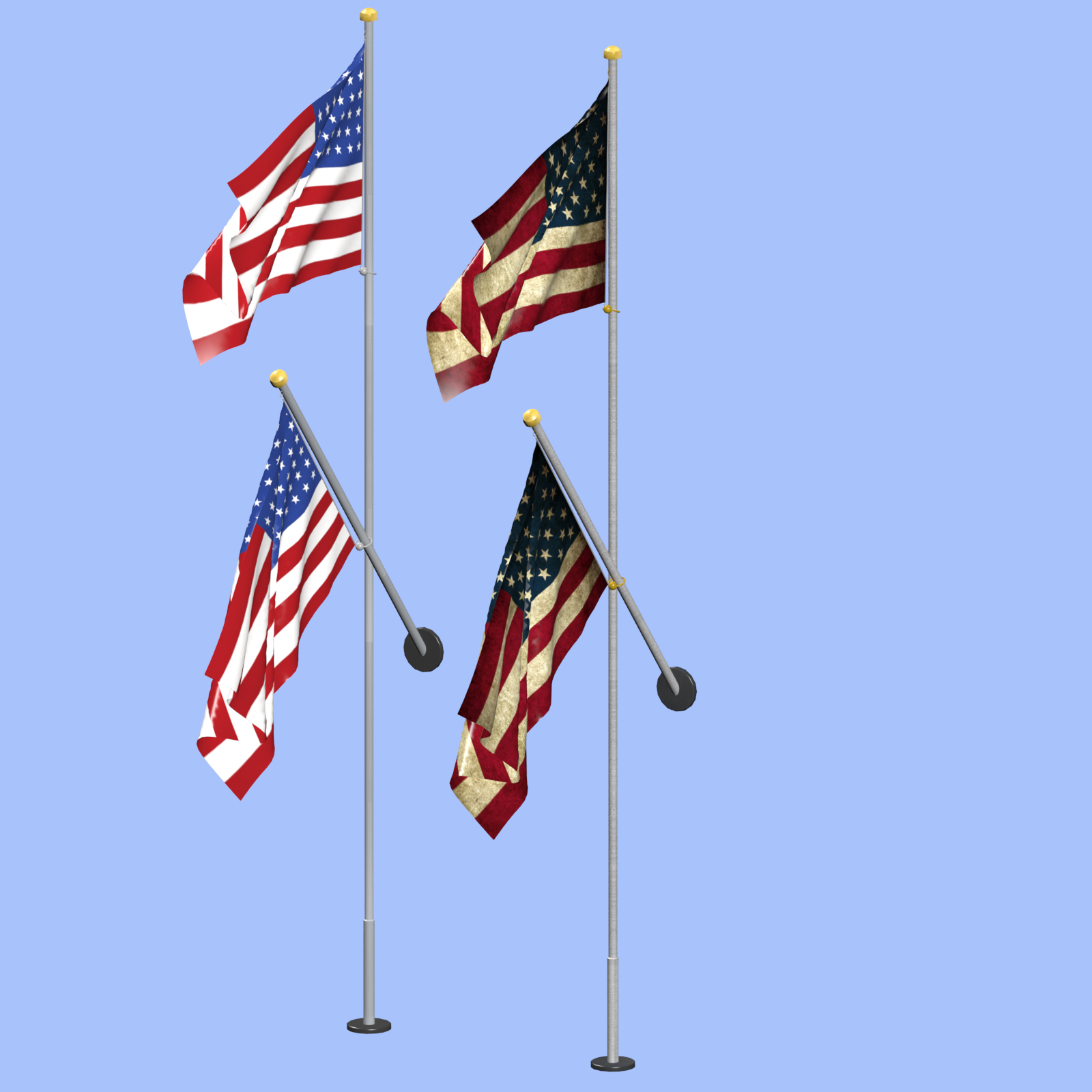 3D usa flag model - TurboSquid 1166230