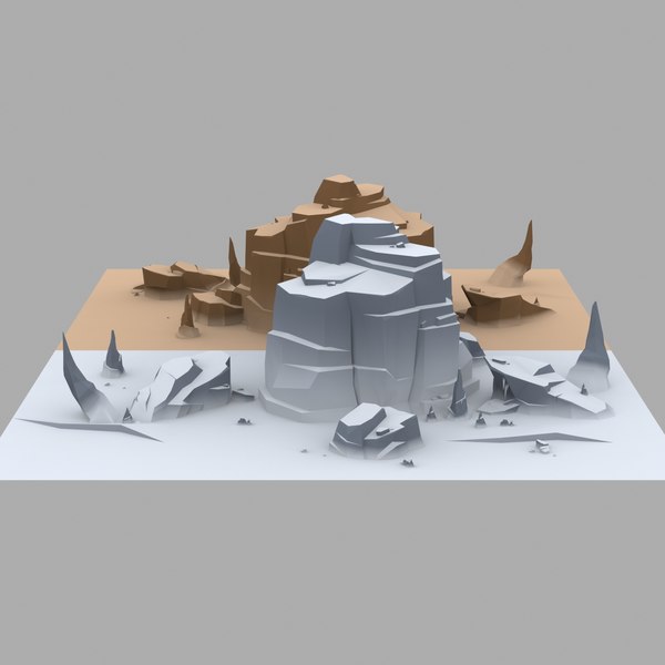 3d stylized cliff rock model