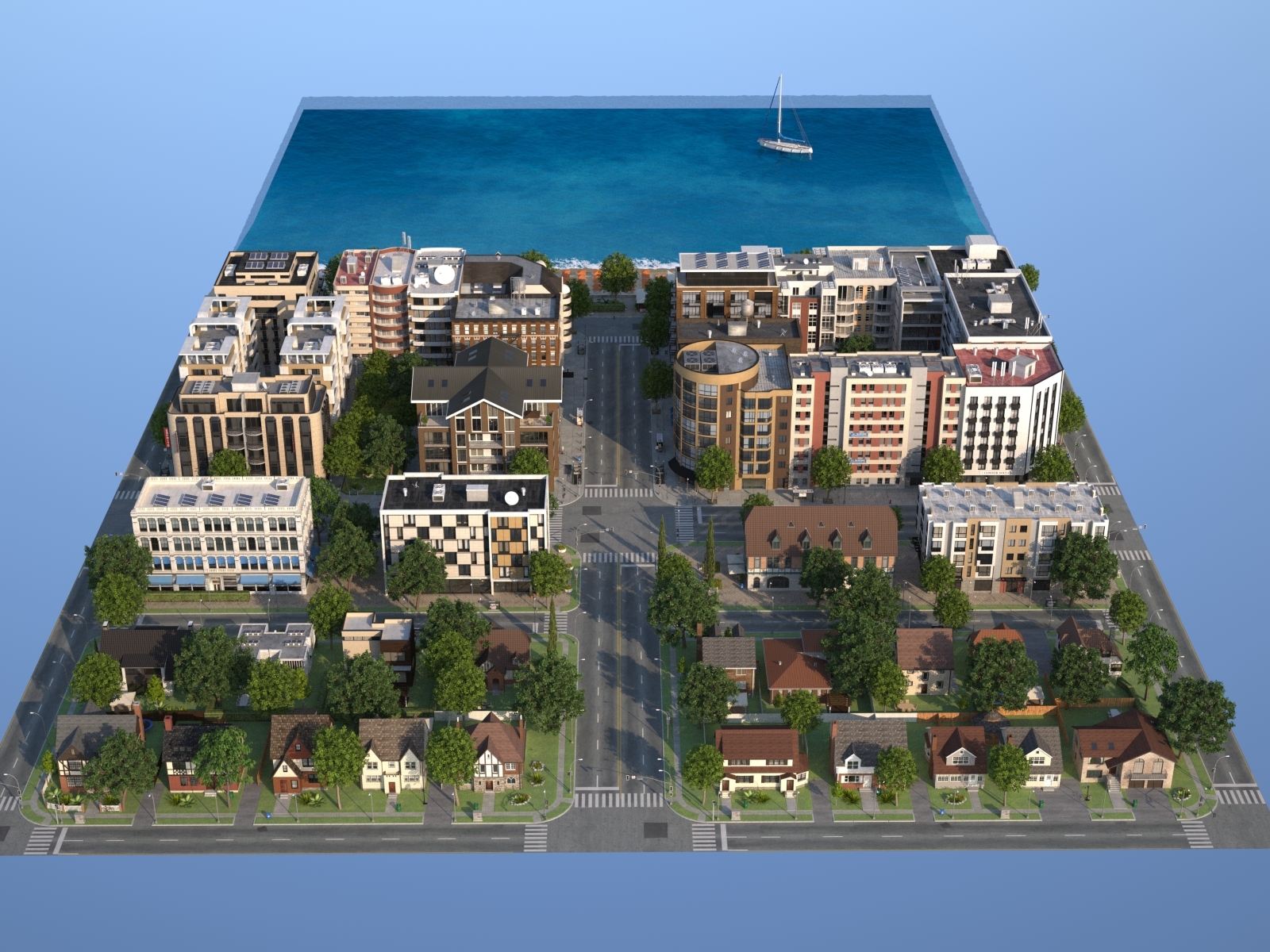 City beach 3D model - TurboSquid 1166663