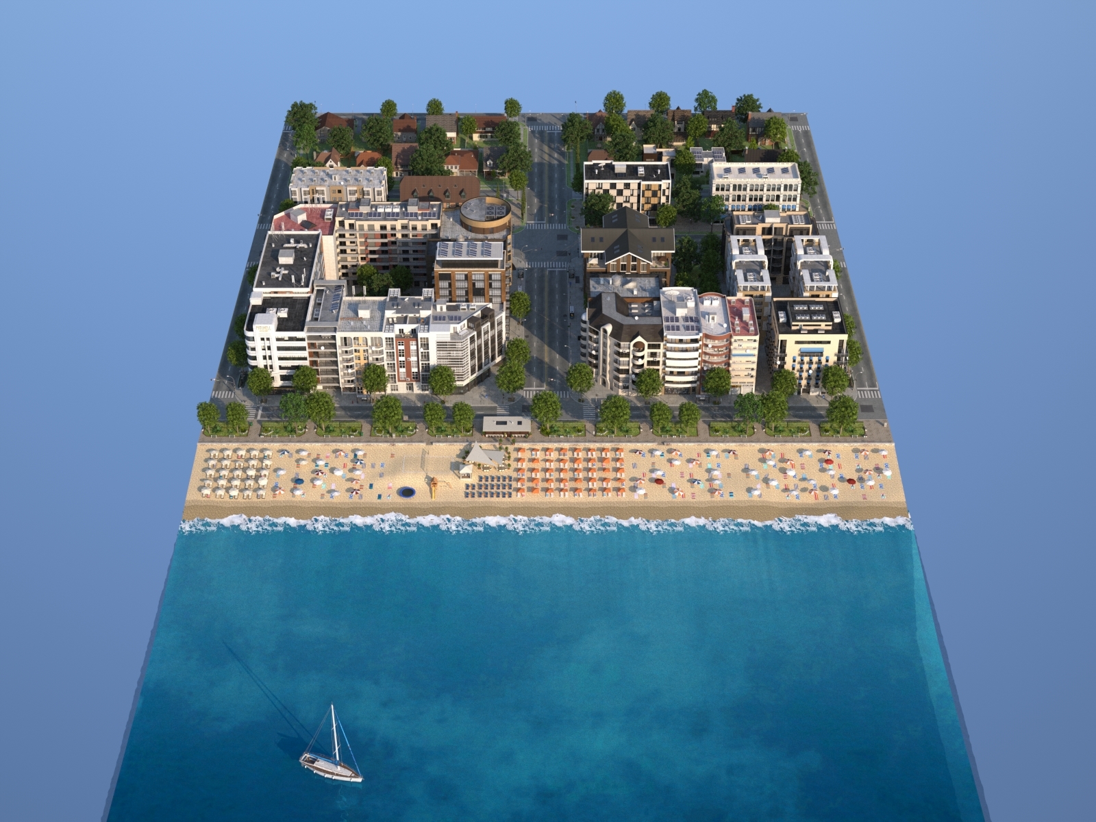 City beach 3D model - TurboSquid 1166663