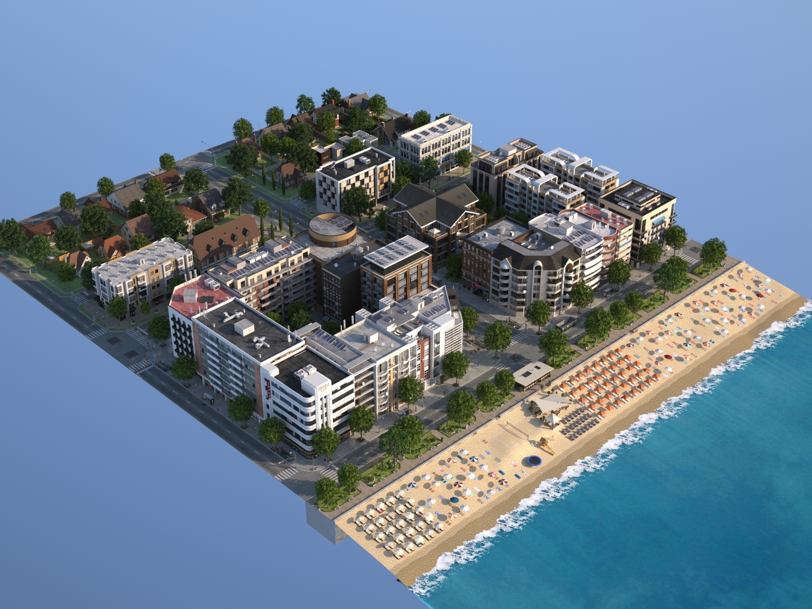 City beach 3D model - TurboSquid 1166663