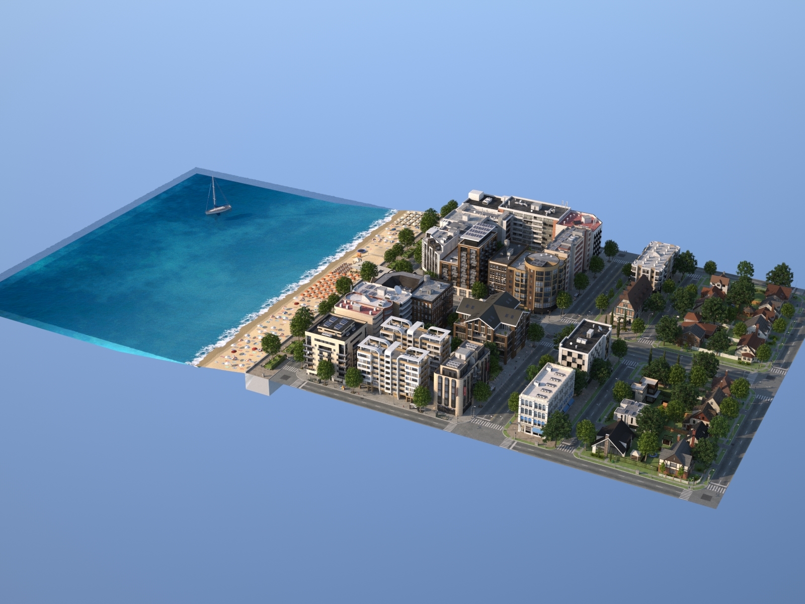 City beach 3D model - TurboSquid 1166663