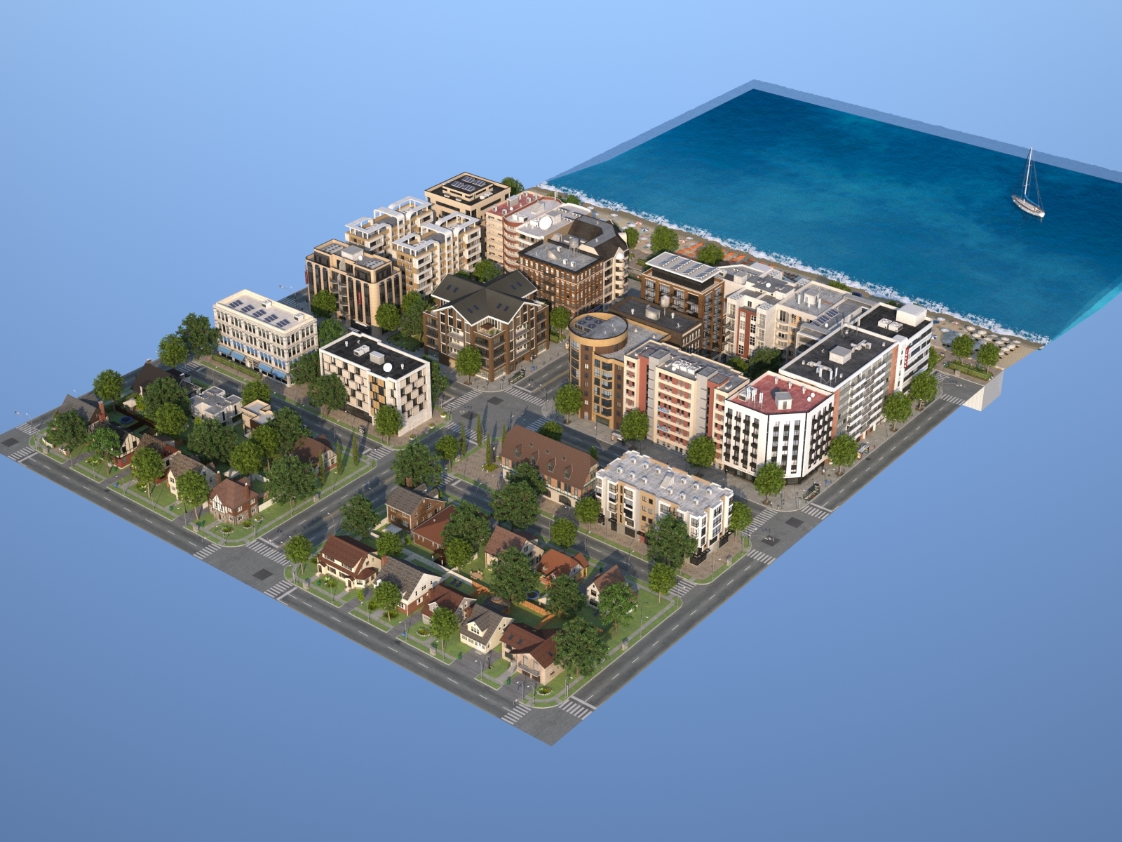 City beach 3D model - TurboSquid 1166663