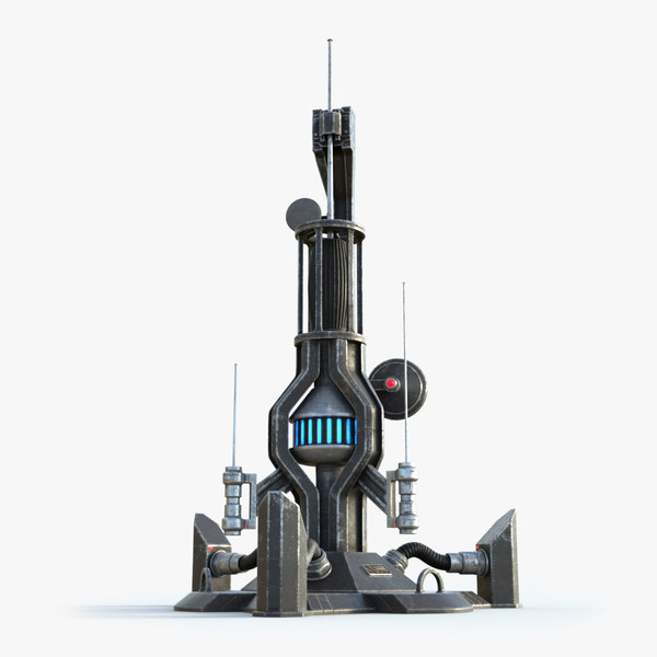3D science fiction antenna tower model - TurboSquid 1166692