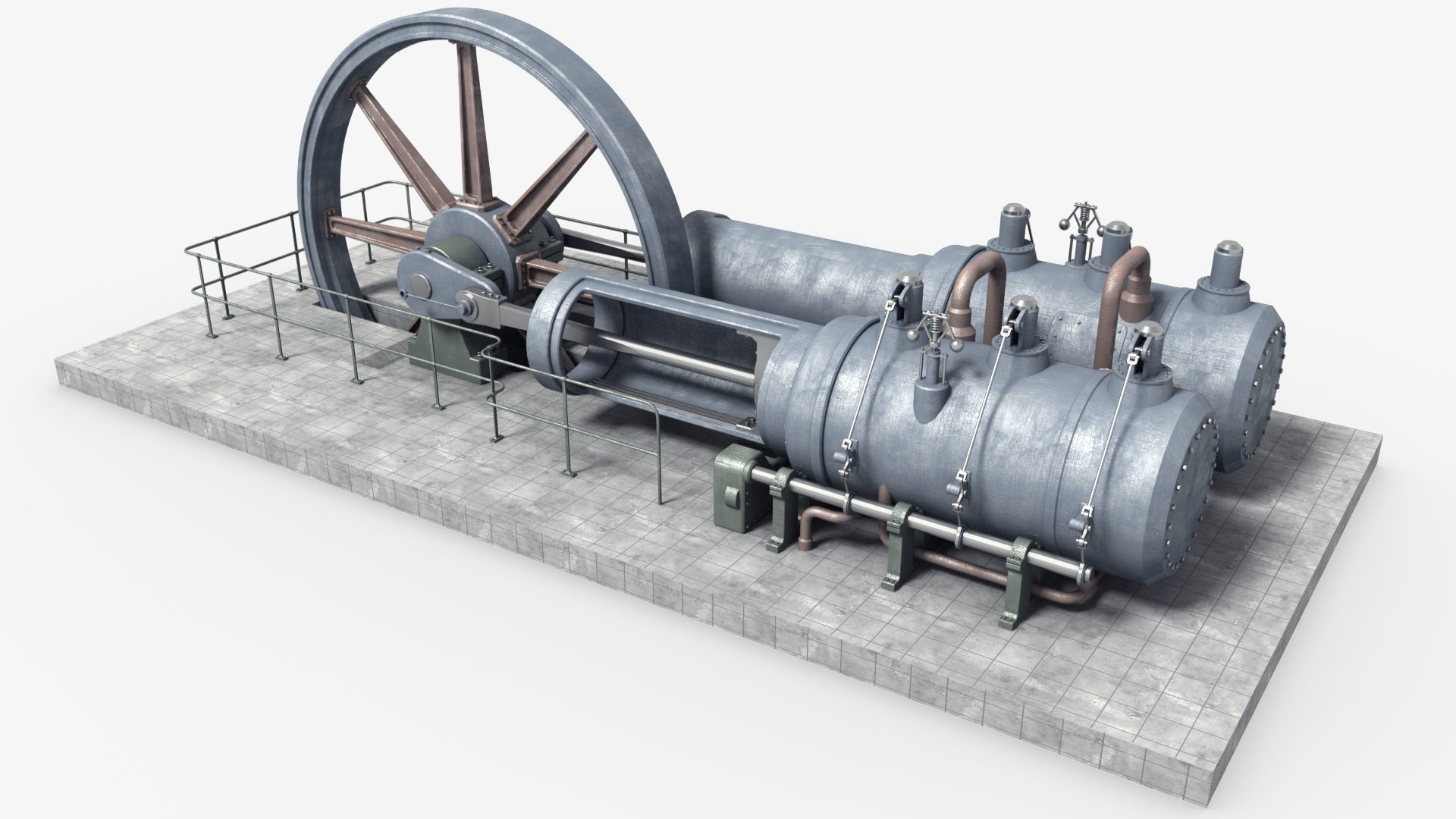 3D old steam engine - TurboSquid 1166729