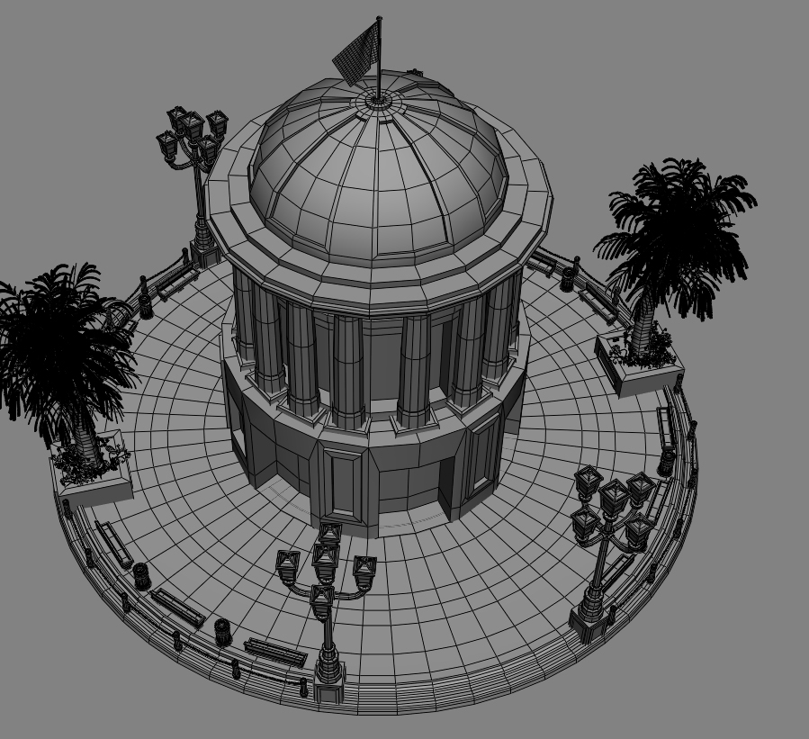 Dome square 3D model - TurboSquid 1166939