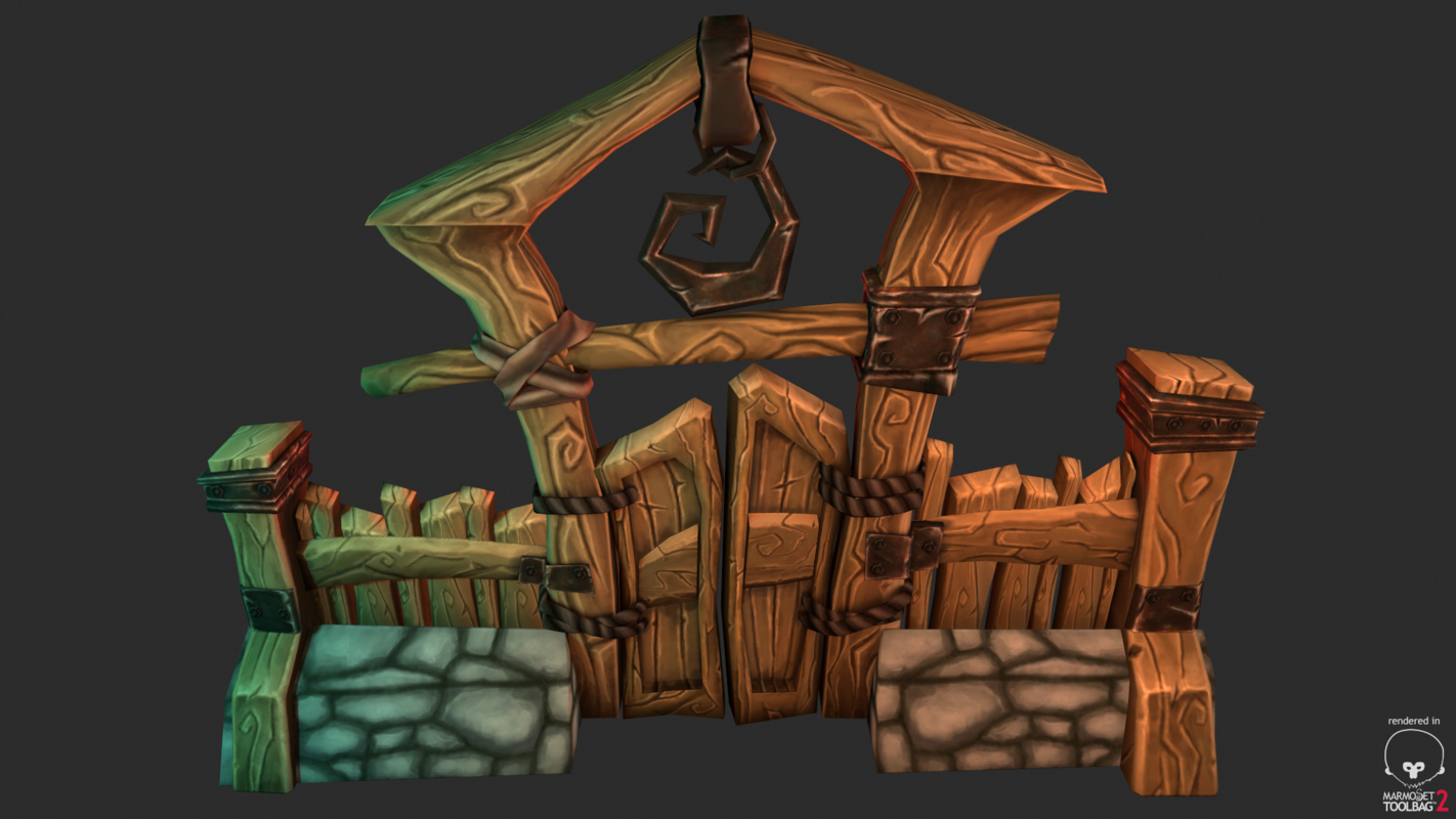 3D woodgate cartoon - TurboSquid 1166985