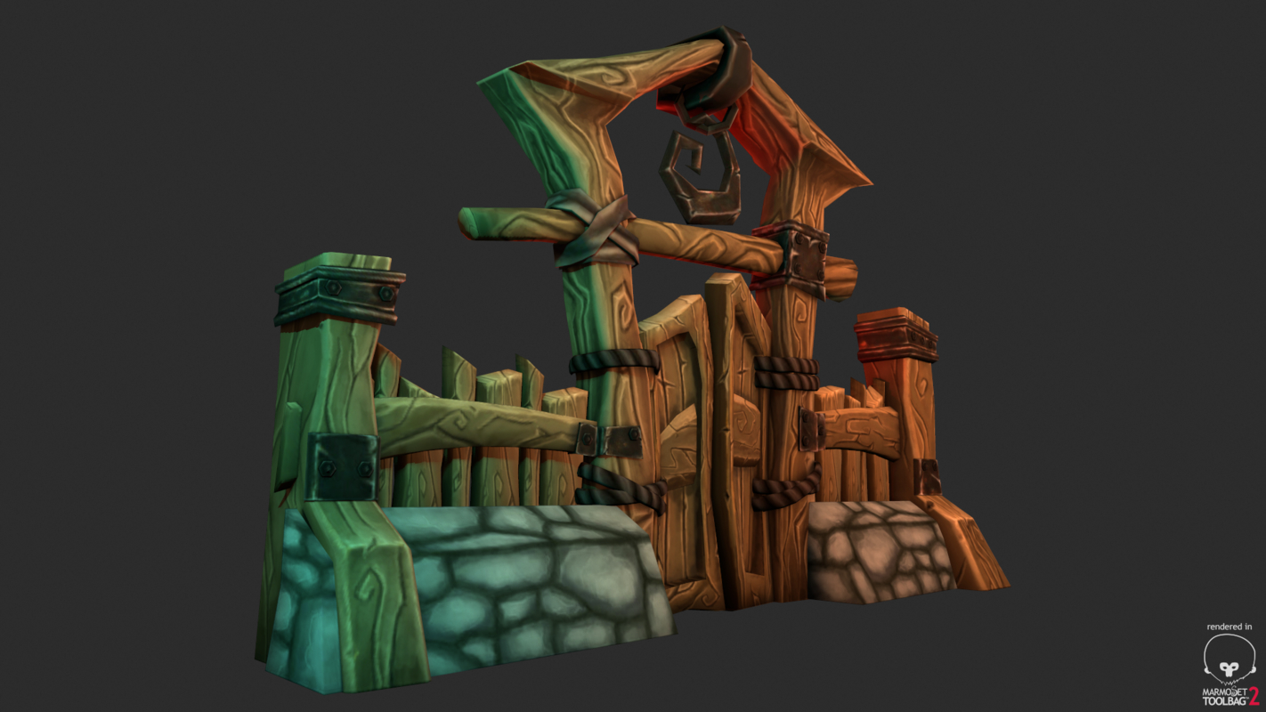 3D woodgate cartoon - TurboSquid 1166985