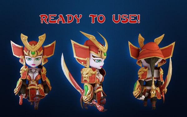 3D chibi samurai model - TurboSquid 1167133