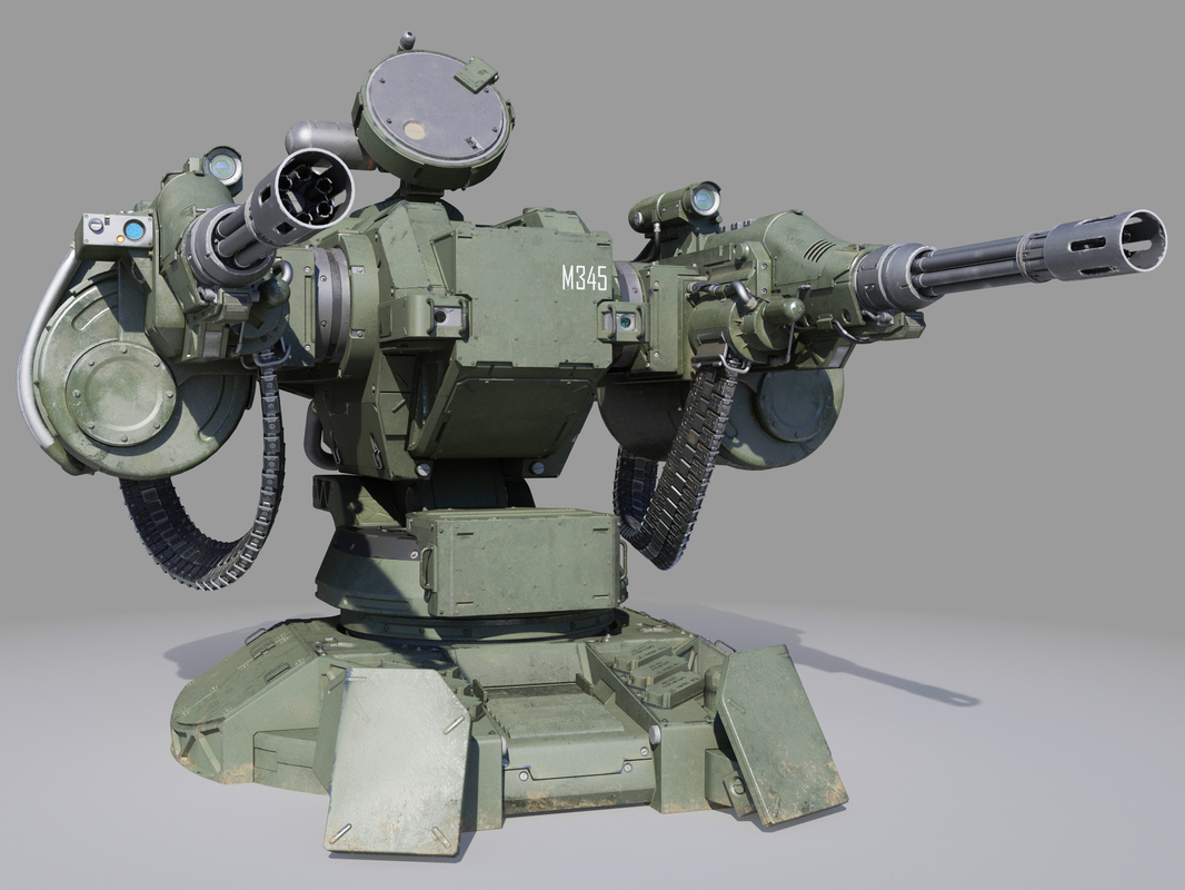 Guns turret model - TurboSquid 1167385