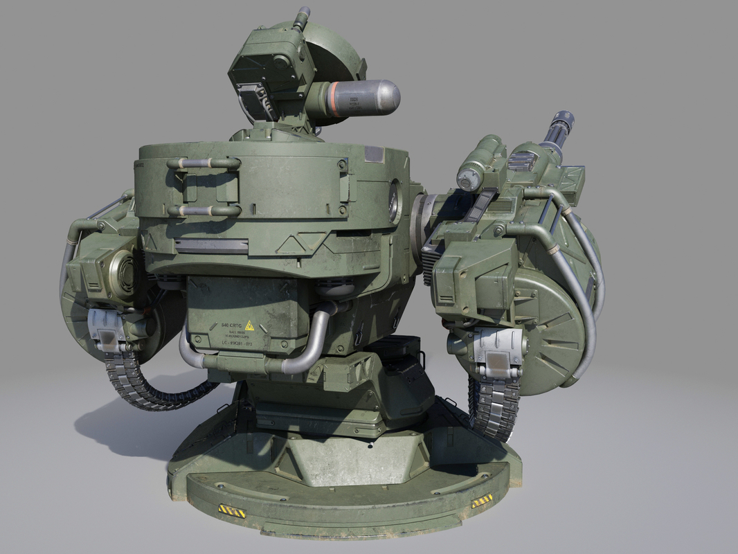 Guns turret model - TurboSquid 1167385