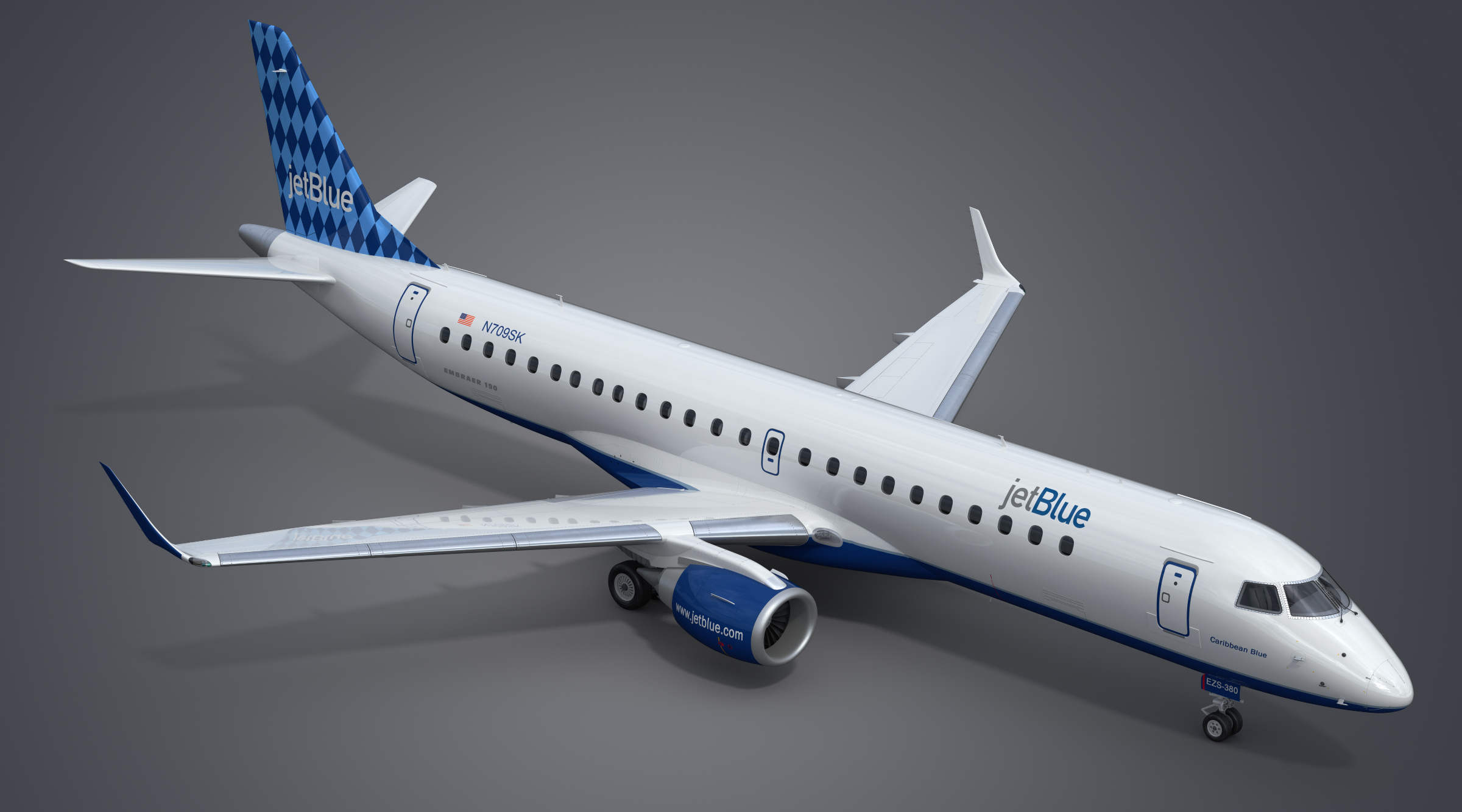 Embraer erj-190 jetblue 3D model - TurboSquid 1167533