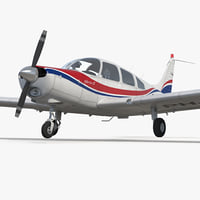 cinema4d piper warrior ii aircraft