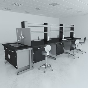 lab furniture typical set 3d model