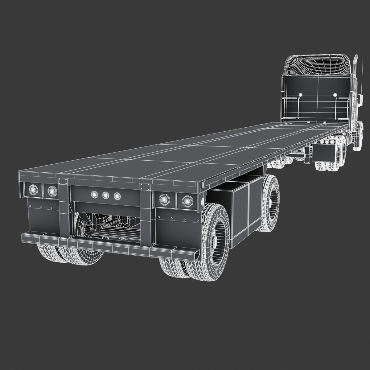 3D model flatbed semi-trailer truck trailer - TurboSquid 1168257