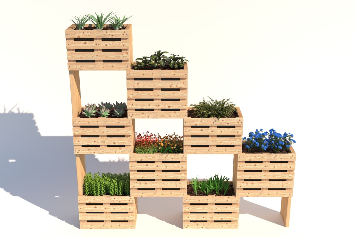 Modular wall planter 3D - TurboSquid 1168302