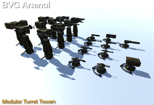 3D modular turret tower model - TurboSquid 1168385