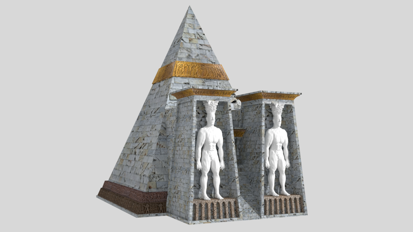 Fantasy pyramid male statues 3D - TurboSquid 1168542