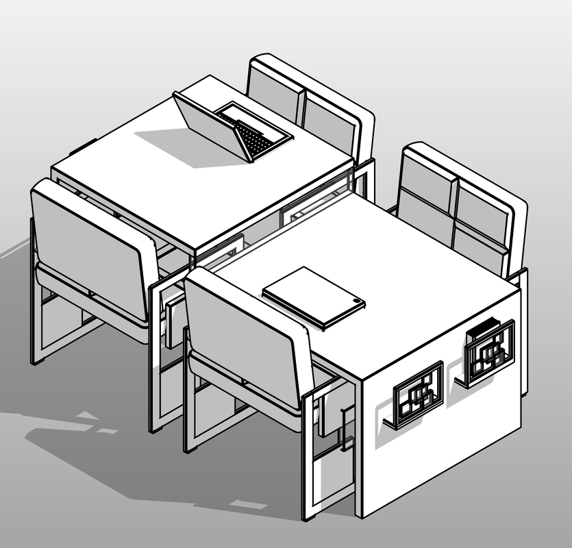Library table revit model - TurboSquid 1168568