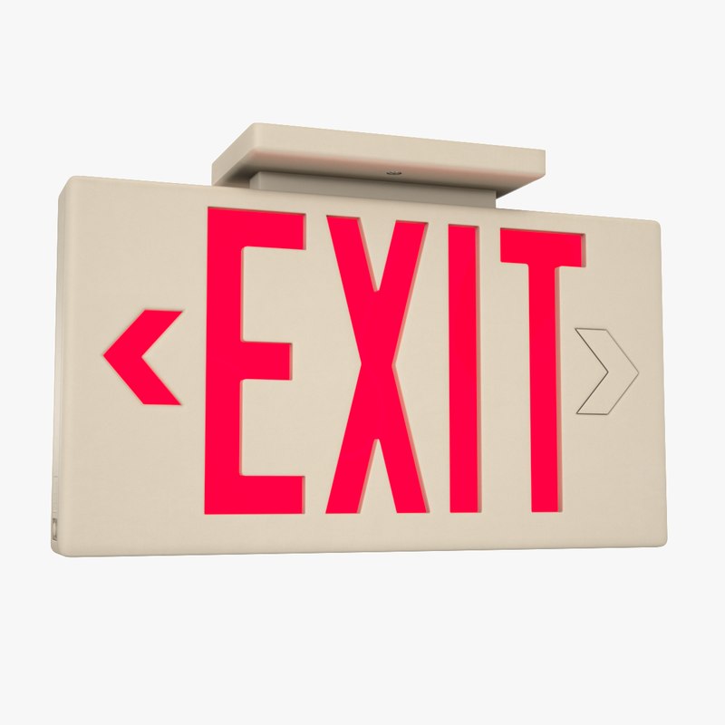 Exit sign 3D - TurboSquid 1168591