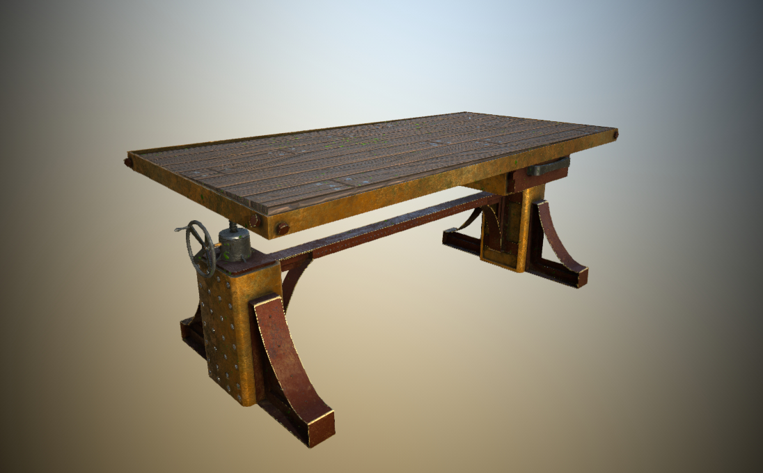 Steampunk table 3D - TurboSquid 1169010