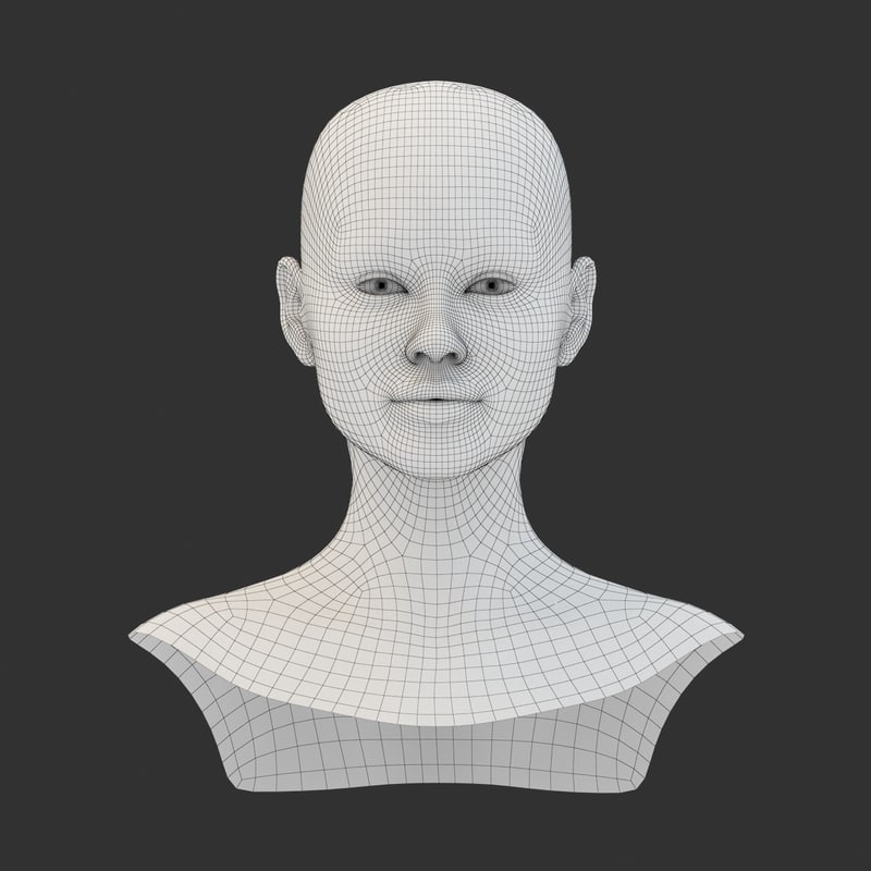 3D female head base mesh model - TurboSquid 1169101
