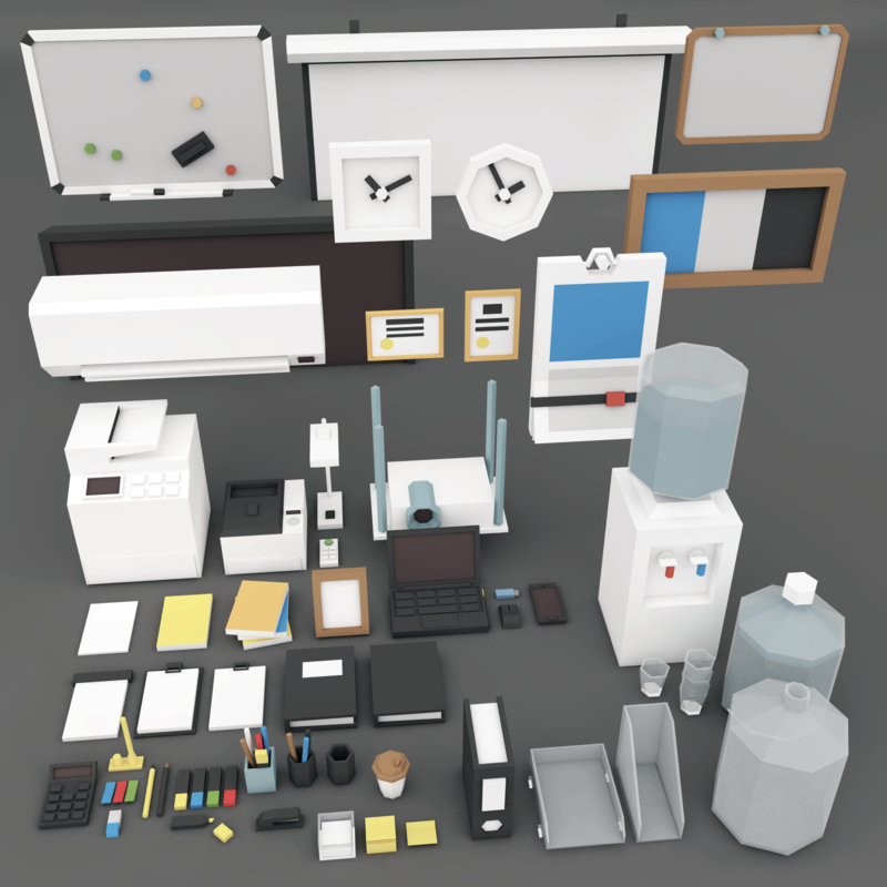 Office items model - TurboSquid 1169115