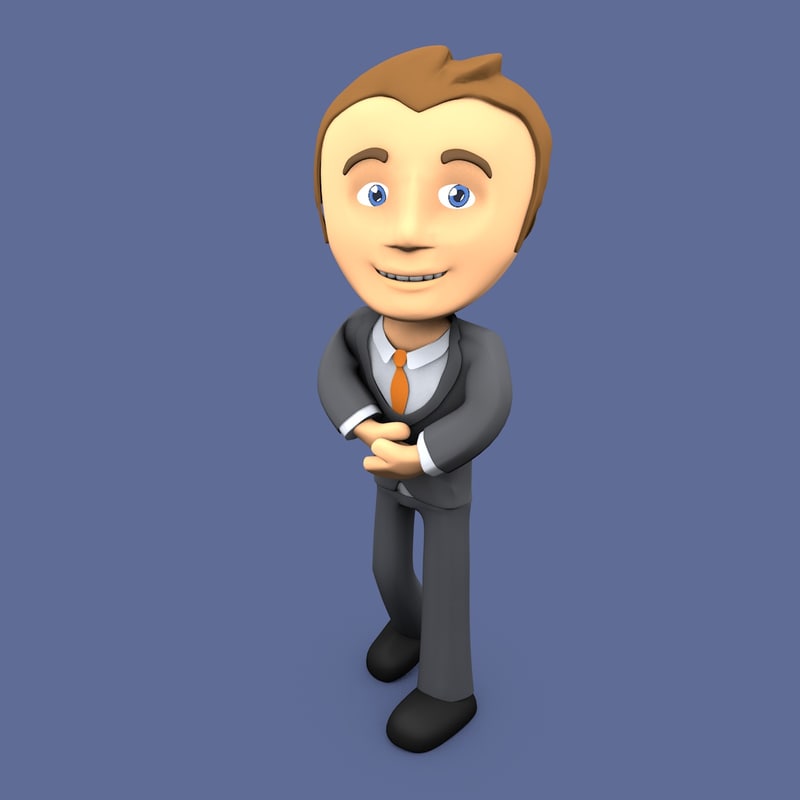 Cartoon office worker 3D model - TurboSquid 1169485